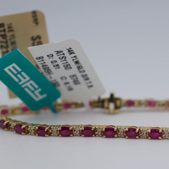 Effy | Jewelry | Effy 4k Yellow Gold Ruby And Diamond Bracelet | Poshmark